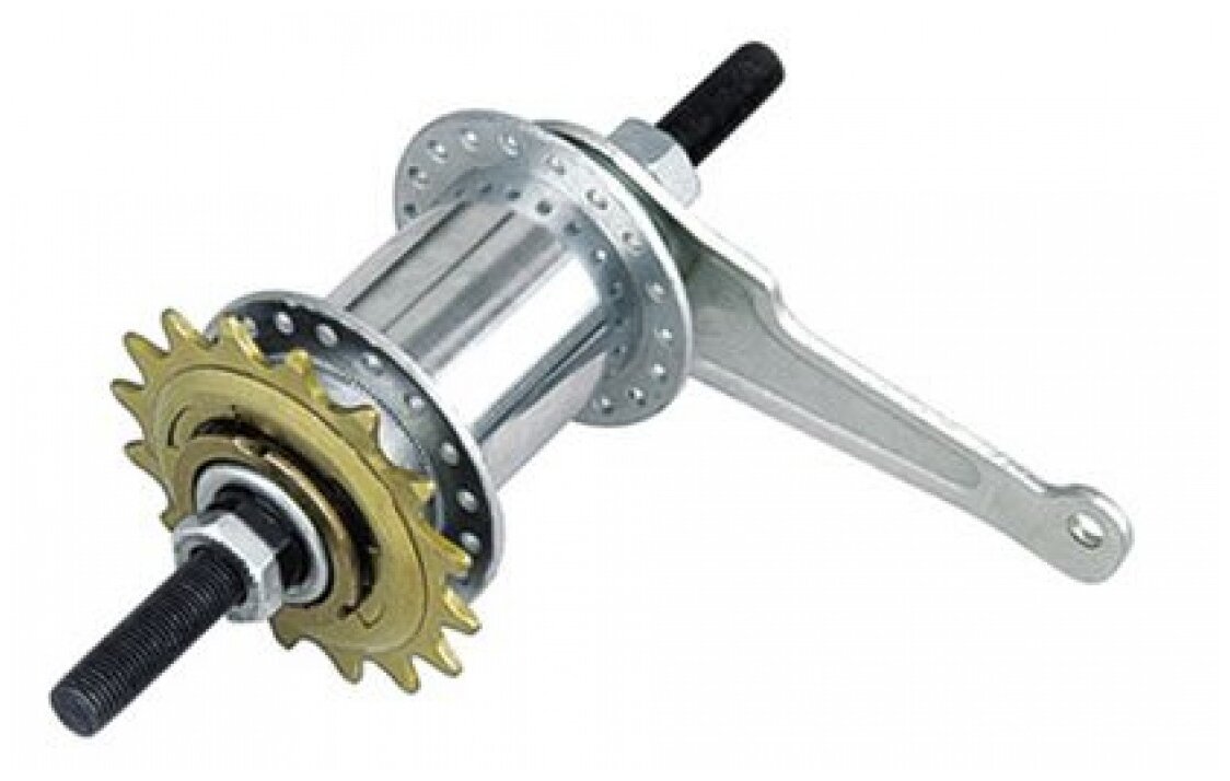 Втулка 00-170020 стальная задняя 1-скоростная с тормозом 36 отверстий с гайкой, со звездой серебристая