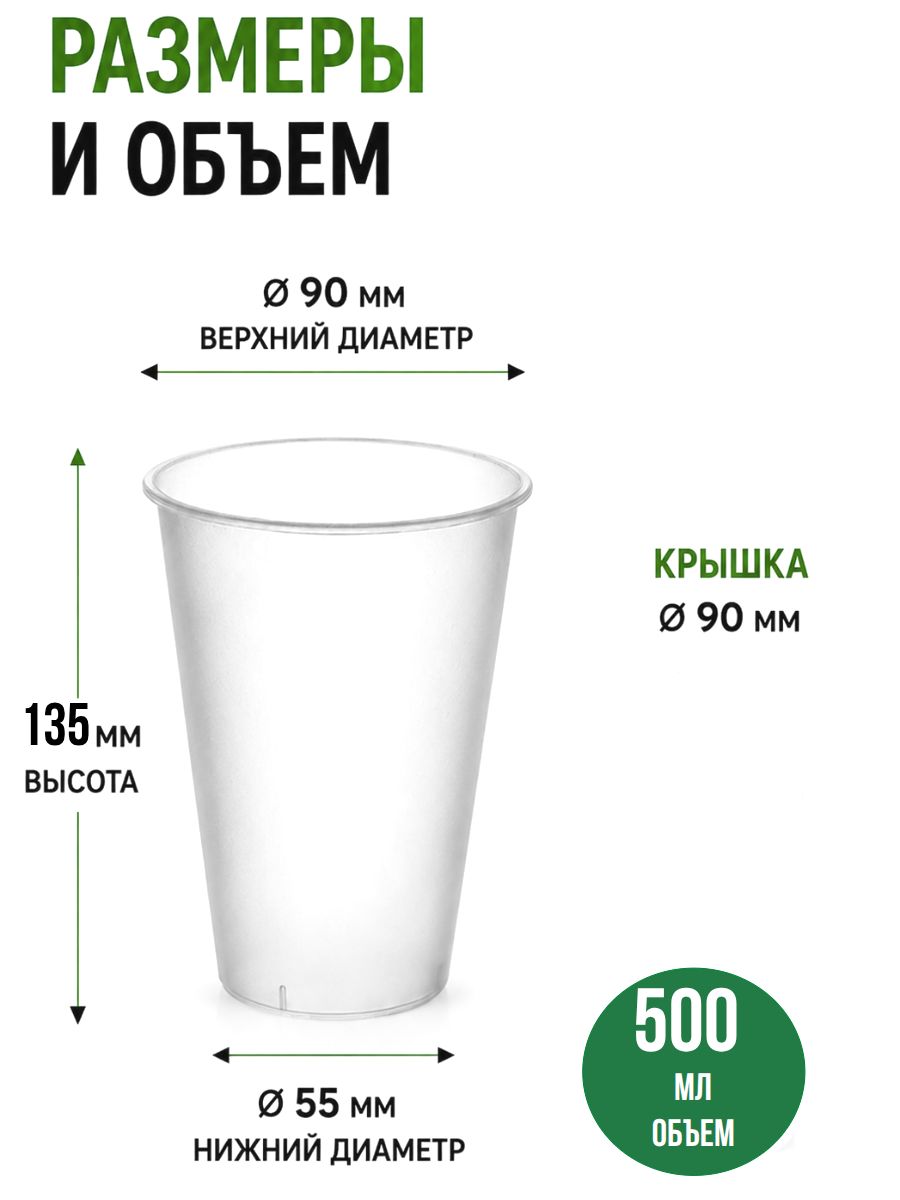 Стаканы Bubble CUP 500 мл с купольными крышками 90 мм, 10 комплектов, пластиковые стаканы для Bubble Tea, коктейлей, десертов и холодных напитков