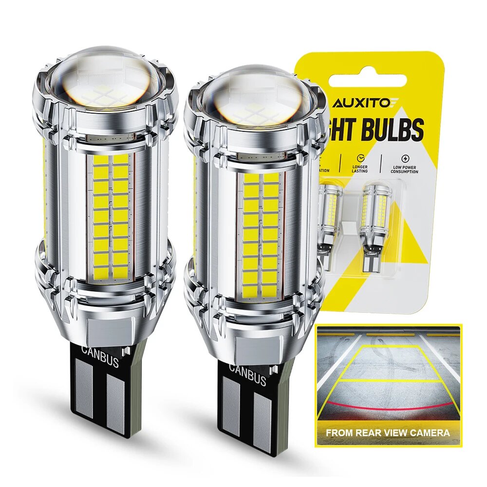 AUXITO 2 шт. T15 W16W LED лампы Canbus, мощные автомобильные фонари заднего хода с HD-линзой, 912 921 LED лампа, без ошибок, 12В