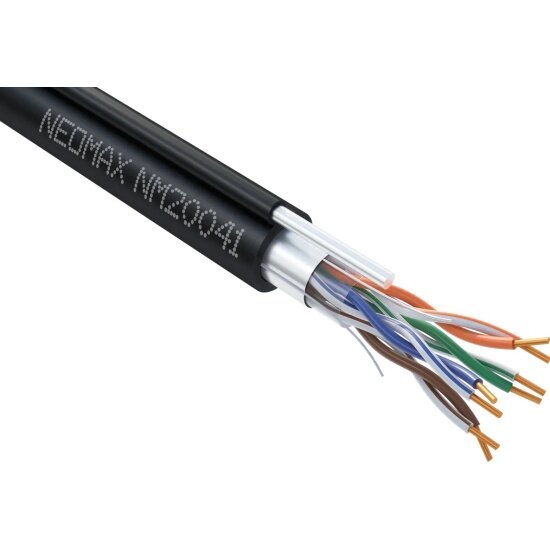 Кабель Neomax FTP [NM20041] cat.5e, 4 пары, (305м) 0.52 внешний с тросом Медь