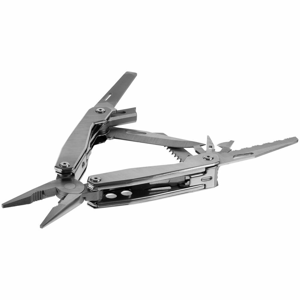 Нож складной мультитул походный для рыбалки тактический туристический с чехлом 14 функций , серебристый подарок мужчине парню папе