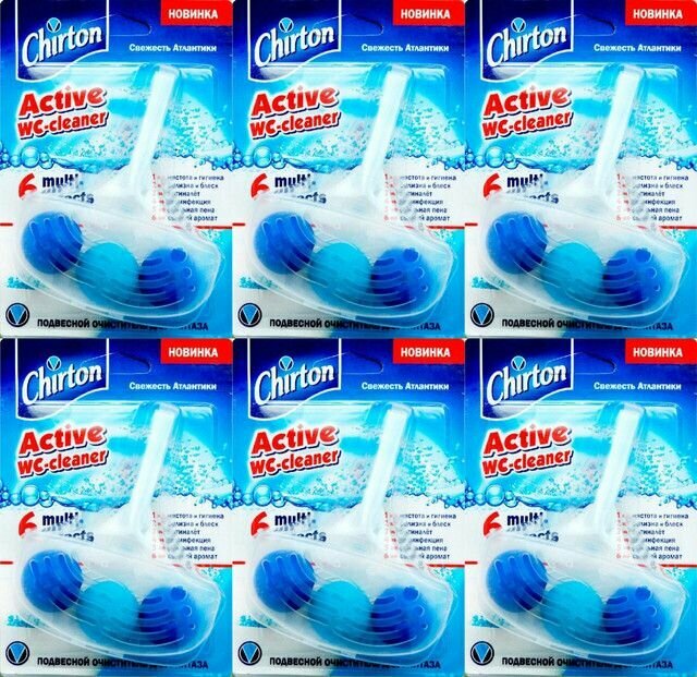 Chirton Очиститель подвесной для унитаза Свежесть Атлантики, 45гр, 6 шт.