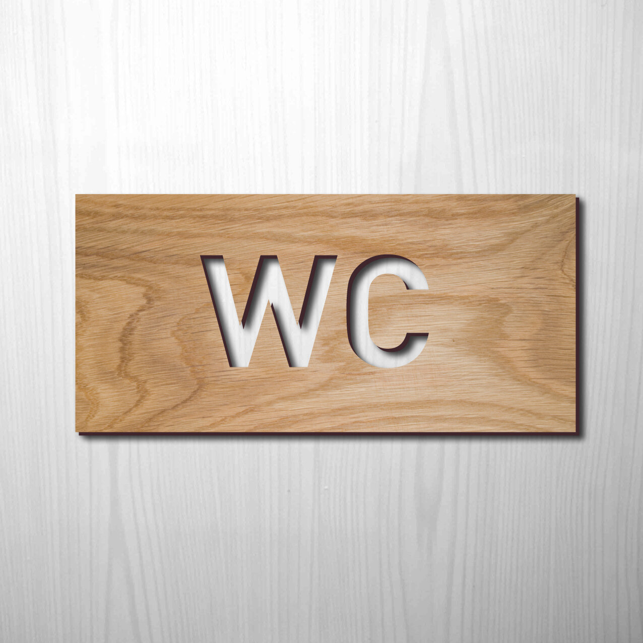 Табличка информационная на дверь туалета WC Фанера 3 мм, 21х10 см / прямоугольная / 2шт