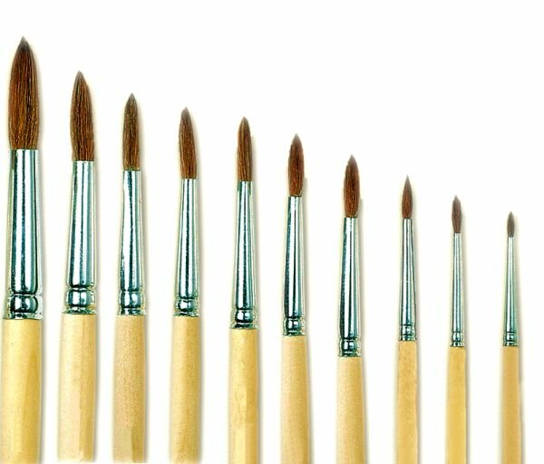 Кисть художественная белка №8 "ASMAR" 10 шт