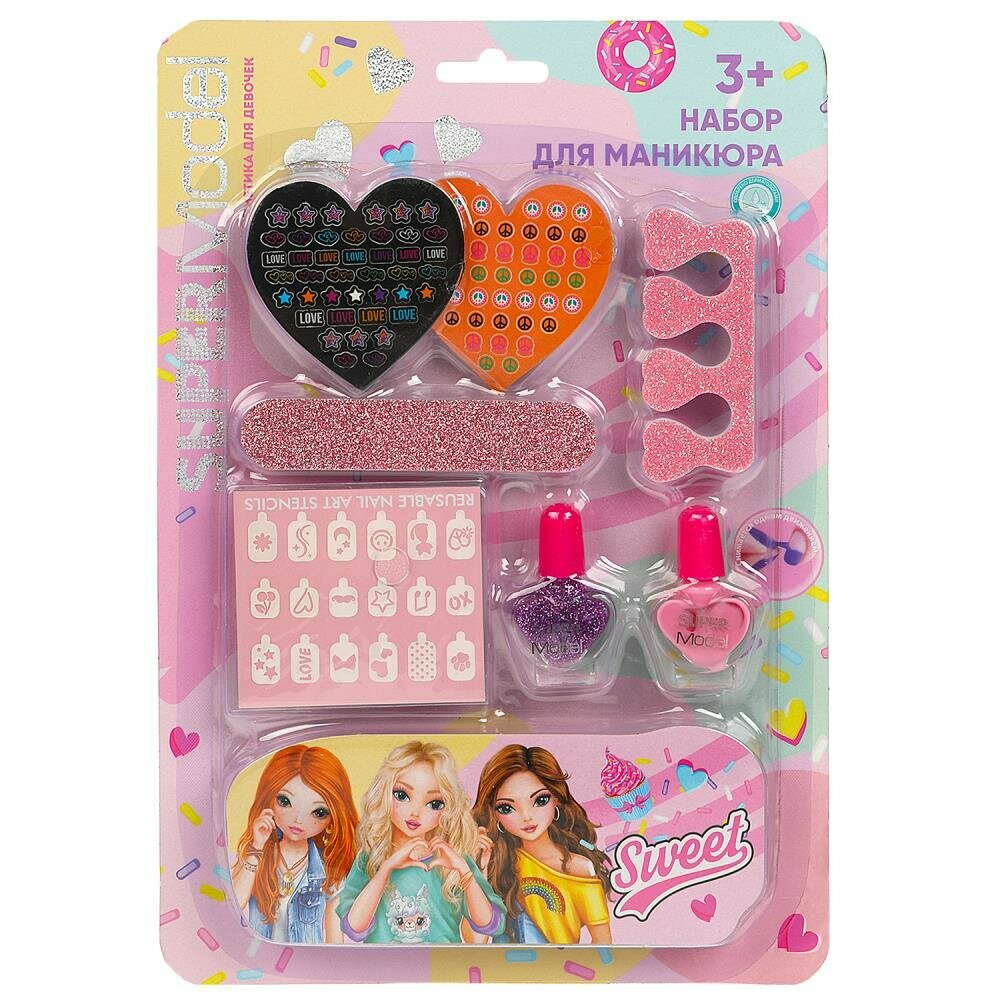 Косметика для девочек лак, наклейки (безопасно) милая леди 2607W-TM-ML