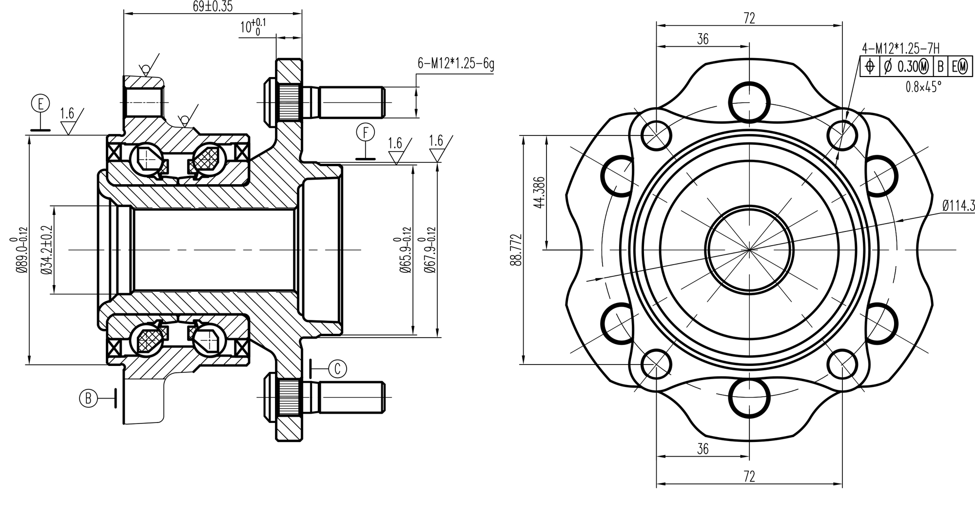 GANZ GIM03024 ступица колеса в сборе l=r Nissan (Ниссан) Pathfinder (Патфайндер) III / navara 05-