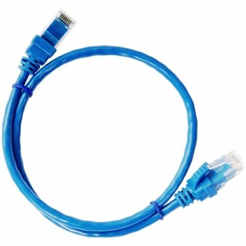 Патч-корд RJ45 0.5м UTP C5e - синий Гарнизон PC-UTP-5e-0.5-B многожильный кабель AWG26