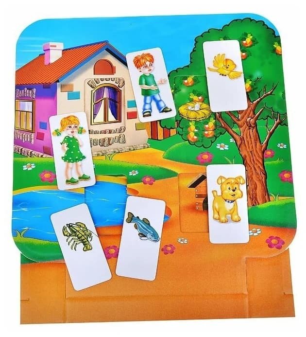 Настольная игра с кармашками "Чей домик"