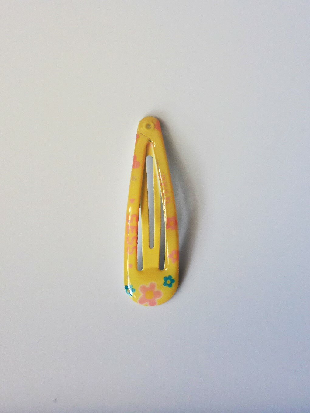 Заколка клик-клак многоцветная аксессуар для укладки волос цветы на оранжевом