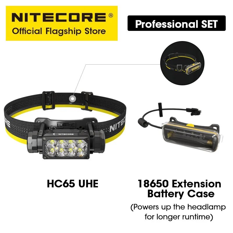 NITECORE HC65 UHE налобный фонарь 2000 люмен with battery case
