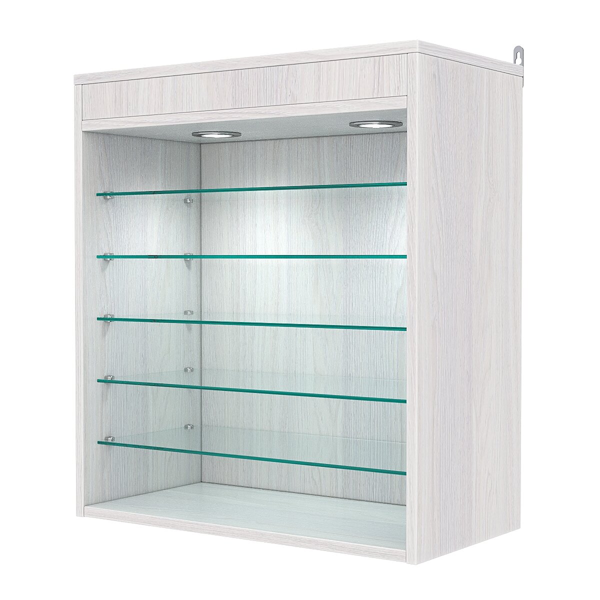 Витрина настенная №1-7ГГ с подсветкой, Ясень Анкор светлый - U31104