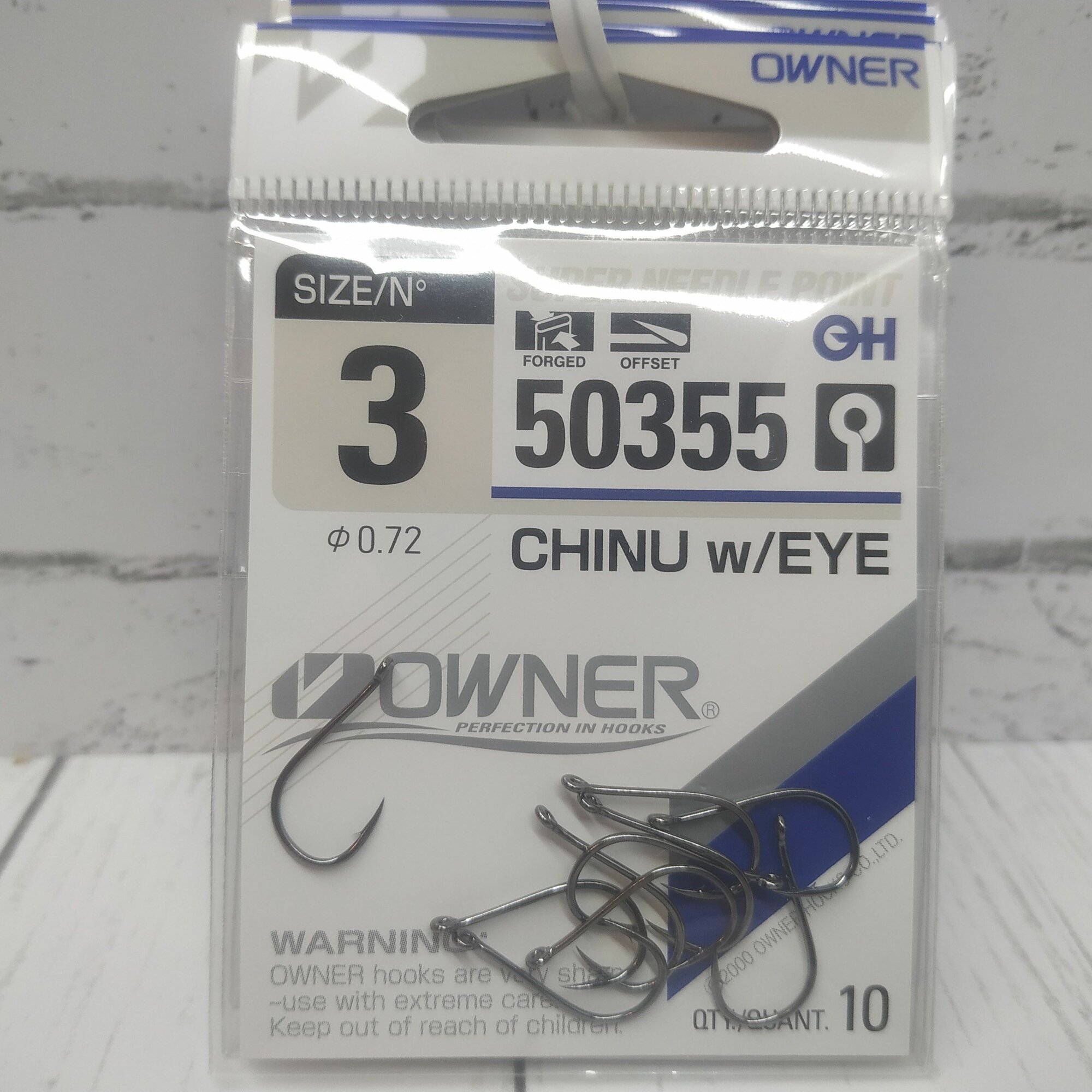 OWNER Крючок рыболовный 50355 CHINU w/EYE BC"ORIGINАL" №3-5уп (50шт)