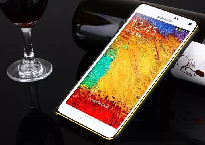 Бампер алюминиевый с золотой гранью IceFox для Samsung Galaxy A5 (SM-A500F) Черный