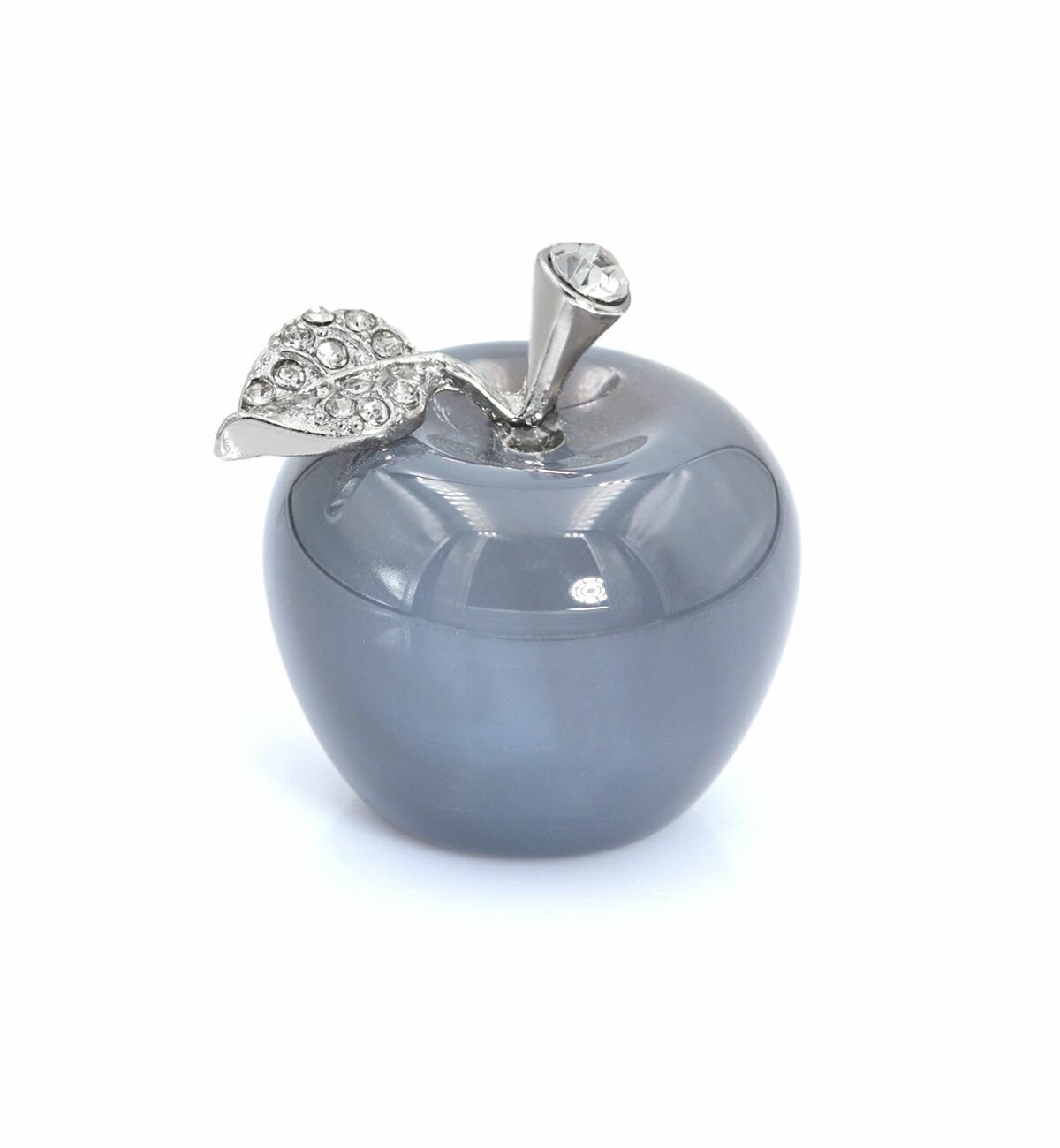 Яблоко из натурального камня, серый агат, 3 см