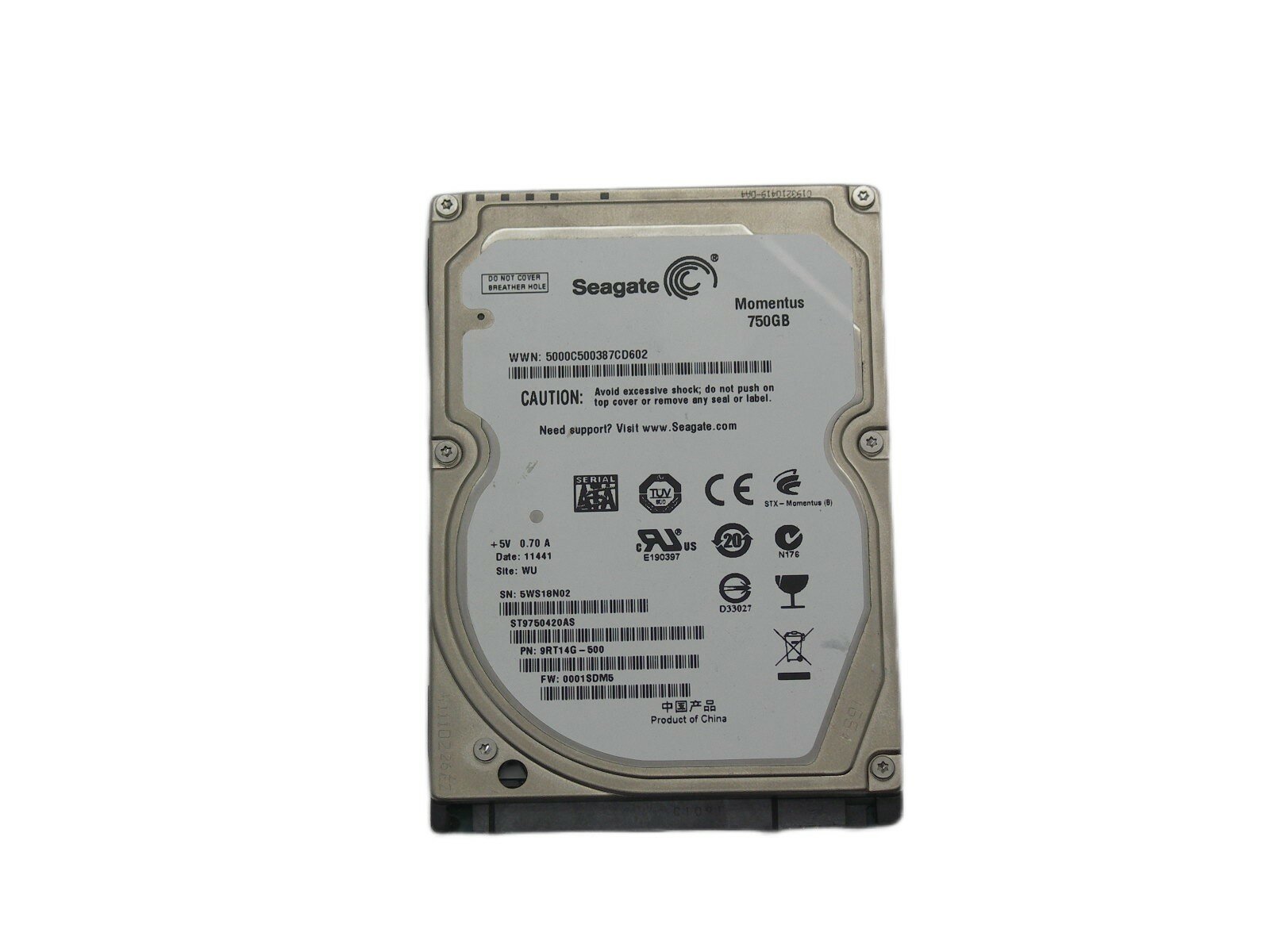 Жесткий диск 2,5" 750 GB Seagate ST9750420AS SATA