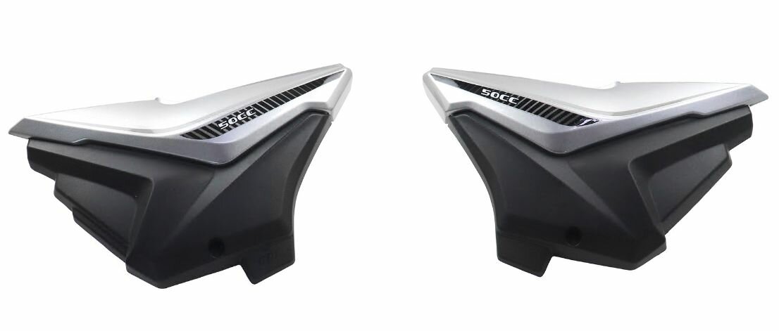 Облицовка боковая (крышка бардачка) Alpha ANDES серебристая (пара)