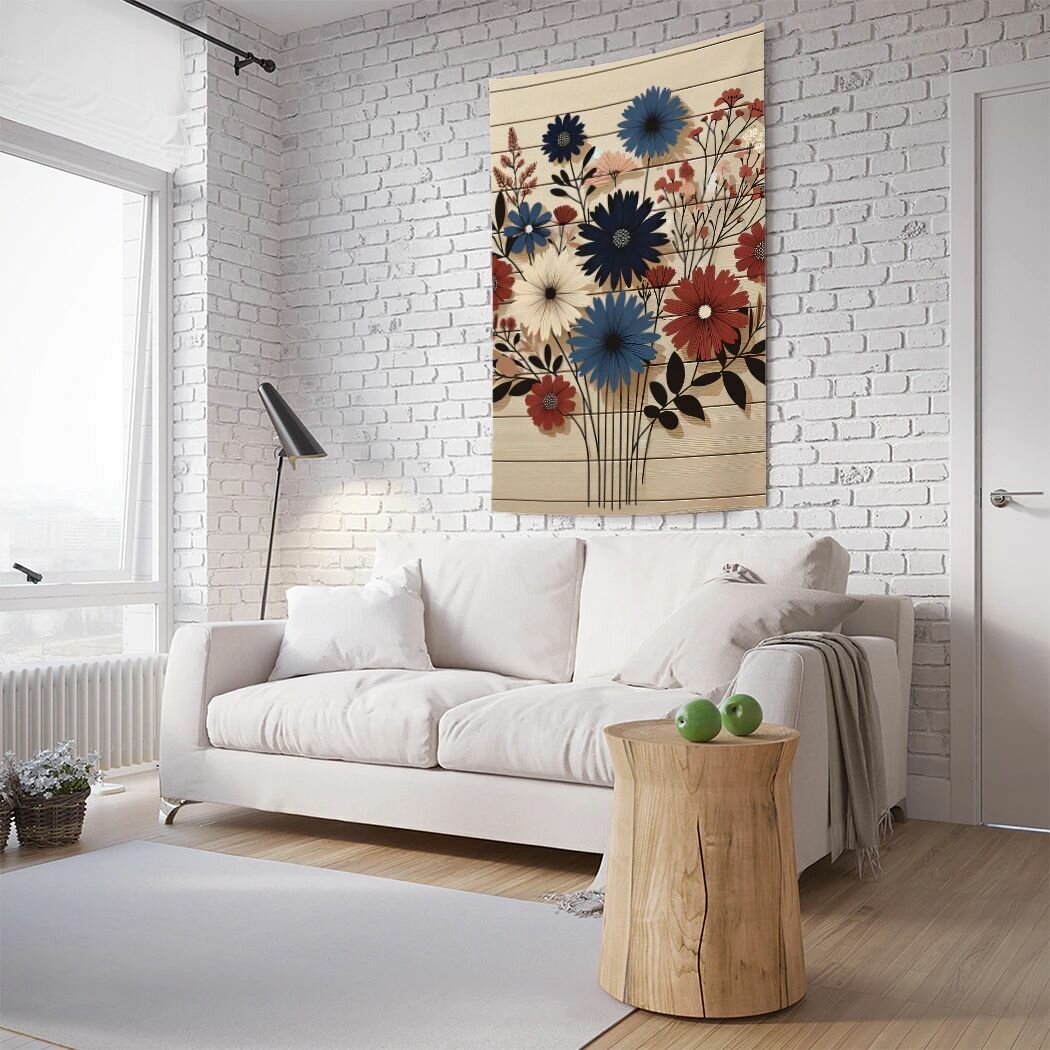 Вертикальное фотопанно на стену JoyArty "Цветочный букет", из ткани, 150х200 см