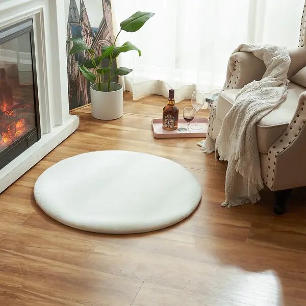 Ковер полиэстер Bingo круглый ø80 см цвет белый