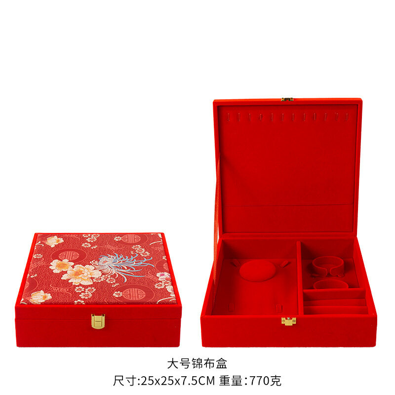 Подарочная коробка "Золотой Дракон и Феникс", древесный материал, для ювелирных изделий