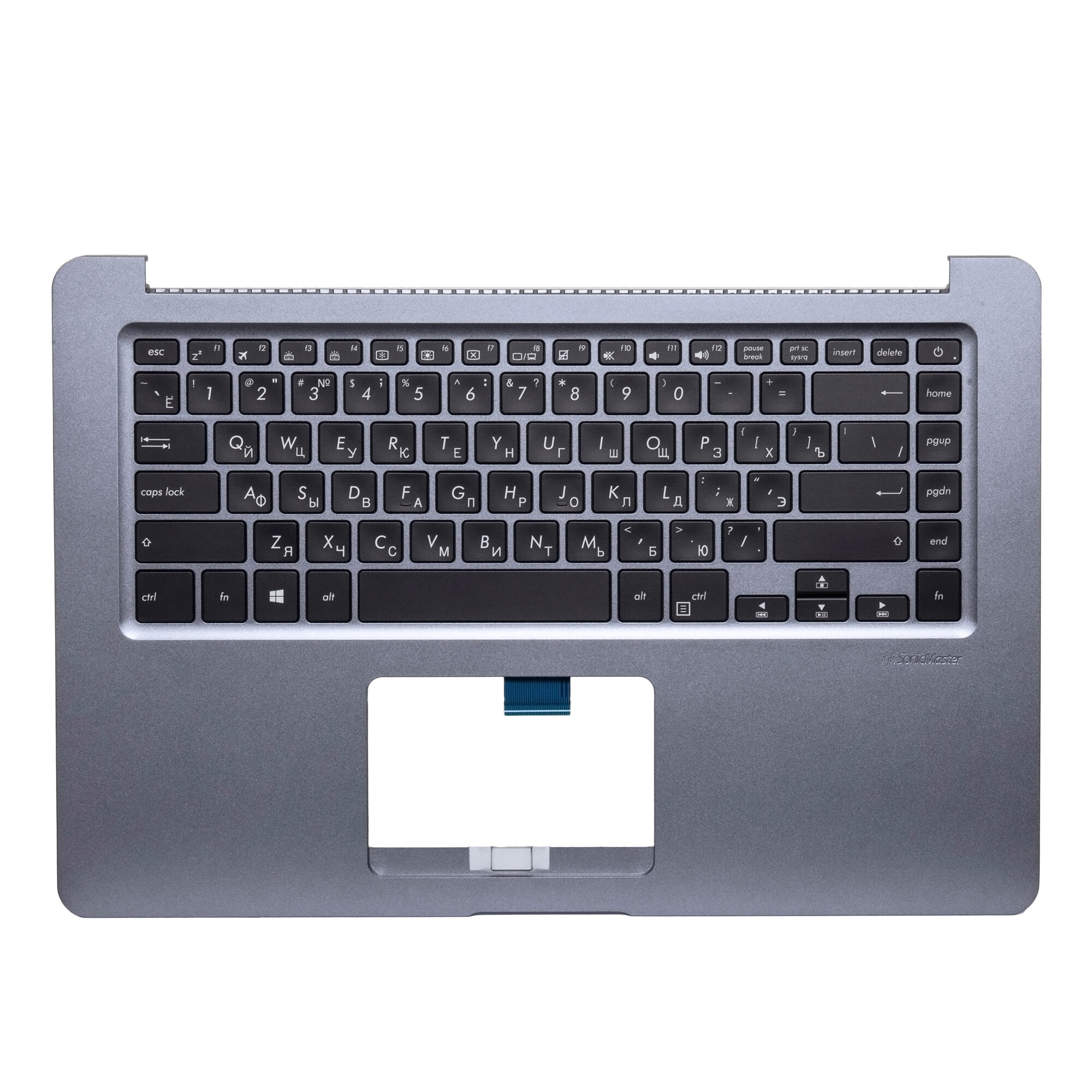 Топ-панель с подсветкой для ноутбука Asus VivoBook F510UA / Asus VivoBook F510UN / Asus VivoBook S510UA / Asus VivoBook S510UF / Asus VivoBook S510UN / Asus VivoBook S510UQ / Asus VivoBook S510UR / Asus VivoBook X510UA - топкейс серый