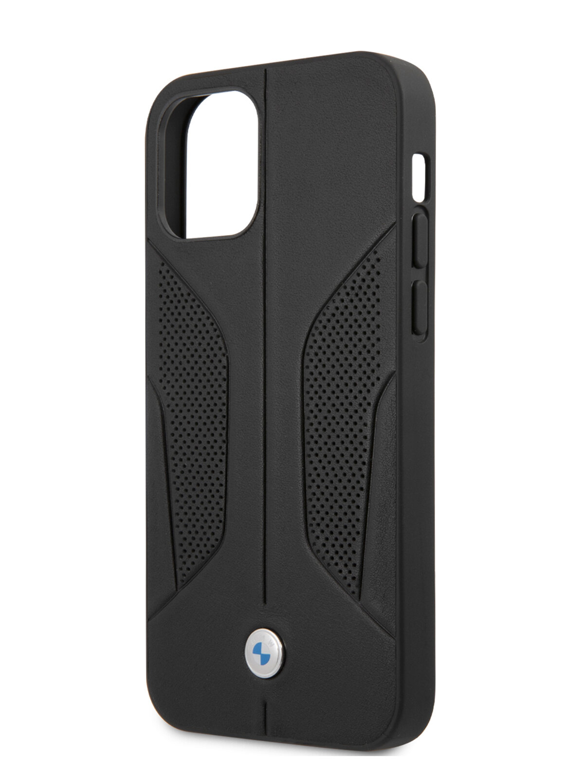 BMW для iPhone 12 Pro Max (6.7) чехол Signature Genuine leather Perforated Sides Hard Black