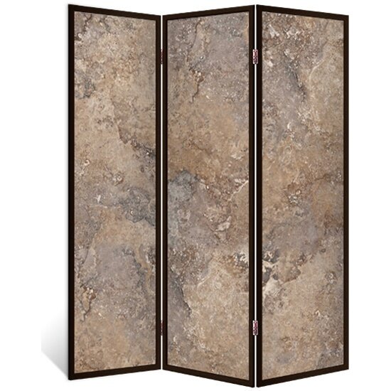Ширма перегородка Декор Депо для комнаты деревянная "Гранит" двухсторонняя с картинкой (абстр) 3 створки венге 176х140 см 11 кг