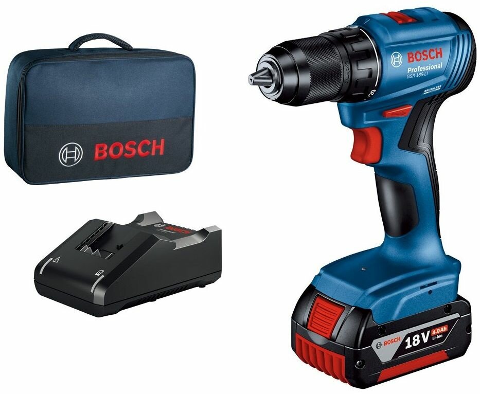 Бесщёточная дрель-шуруповёрт Bosch GSR 185-LI 06019K3005