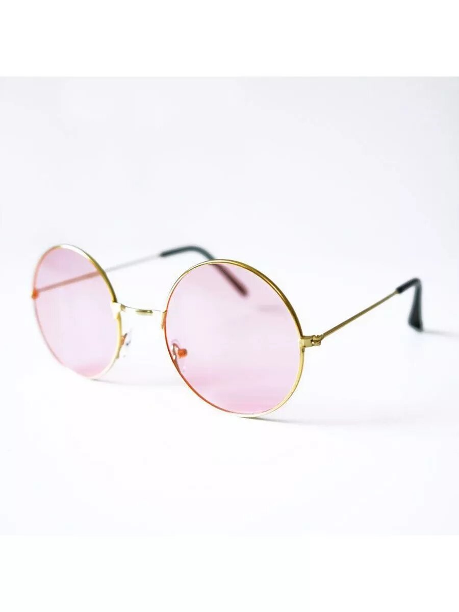 Карнавальные очки "Круглые" Розовые / 13*6 см / веселый праздник