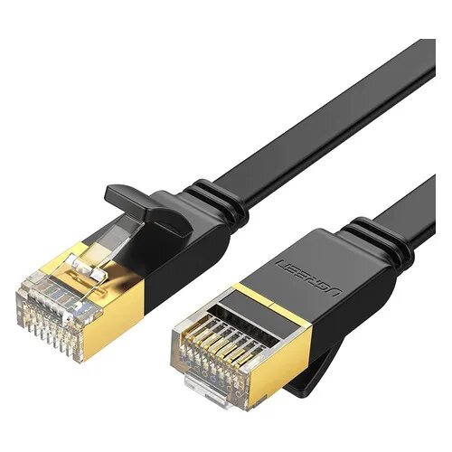 Кабель UGREEN NW106 литой (molded), FTP, кат.7, 5м, 4 пары, 32AWG, медь, многожильный, черный