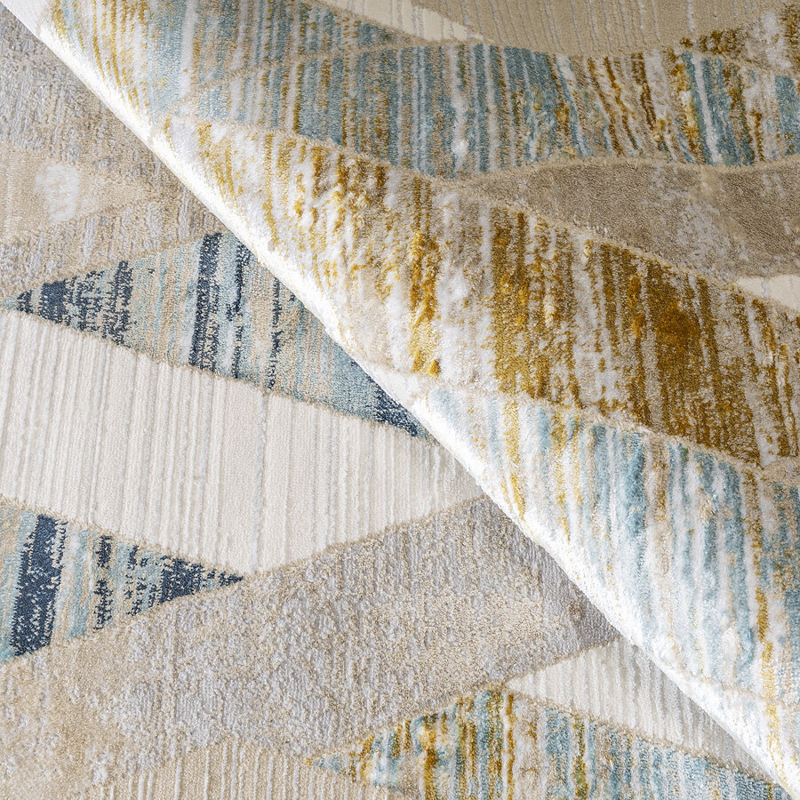 Ковер, Прямой, Бежевый, Золотисто-жёлтый, Голубой, Серый, Современный, на пол, в гостиную, спальню, в ассортименте (280 см. на 380 см.)