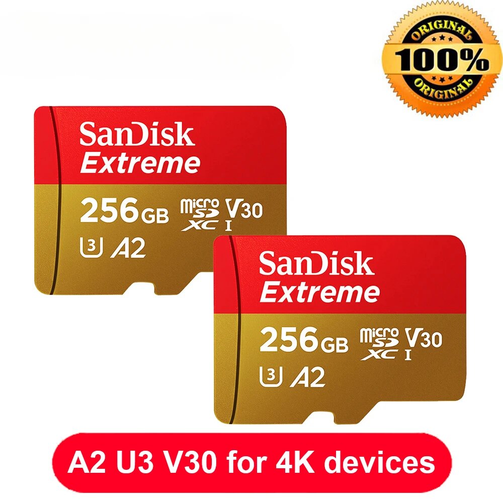 SanDisk Extreme 256GB Micro SD (2 шт) A2 V30