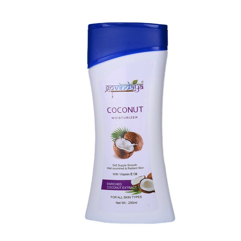 Кокос увлажняющий лосьон Говиндая (Coconut body lotion Govindaya), 200 мм