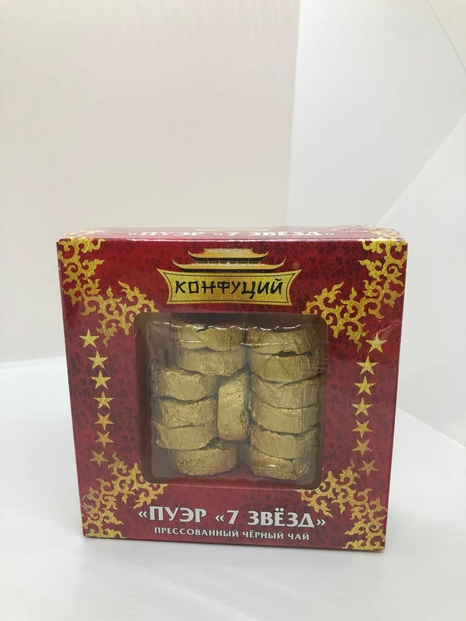 Чай черный прессованный " пуэр 7 звезд" 100 гр