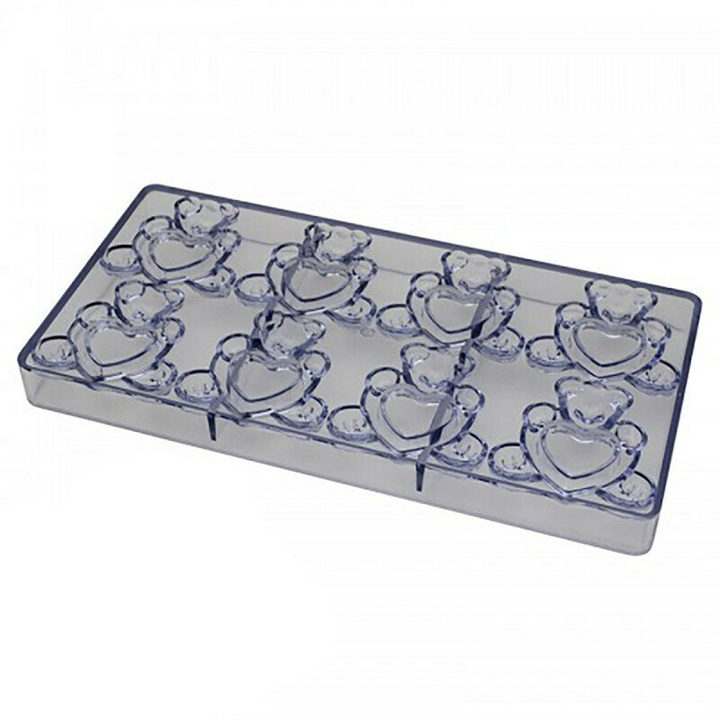 Форма для конфет Влюбленные мишки 8 ячеек Chocolate Mold (Набор из 2 шт.)