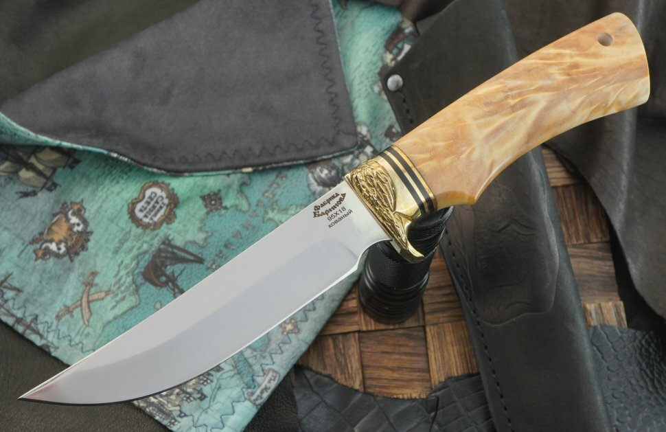 Ножевая мастерская Курносова нож Рысь-1, сталь 95х18, рукоять карельская береза