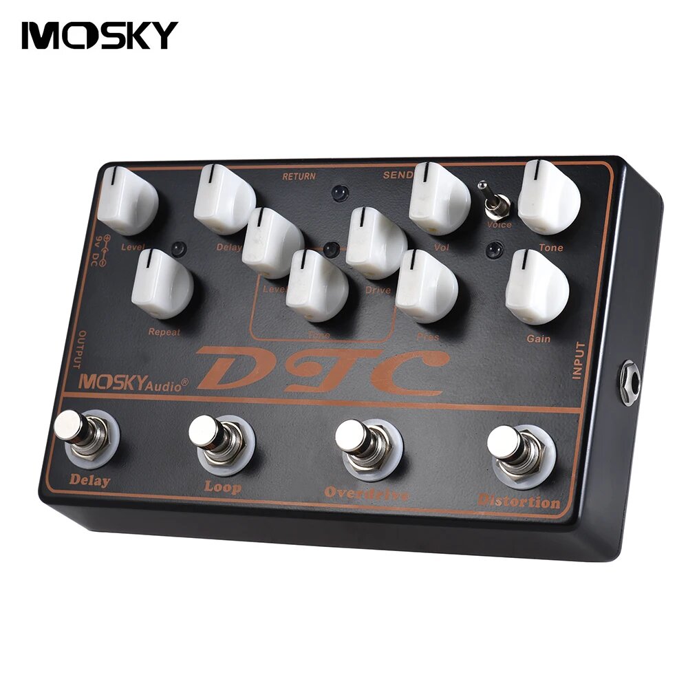 MOSKY DTC 4-in-1 Педаль эффектов для гитары, Белый