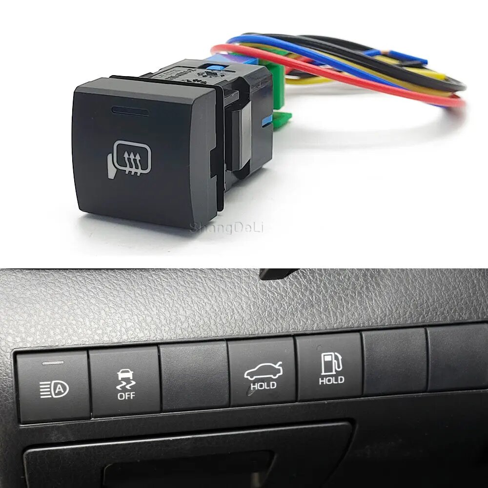 Кнопка управления обогревом зеркала заднего вида с проводом для Toyota Camry, Altis, Hilux, LC300 2018, Rav4, Prado 150, модифицированный автомобильный переключатель