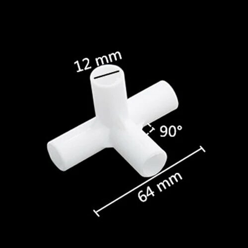 ПВХ тройник 12 мм Adhere To Fly 60/90/120/135 градусов 5 шт White