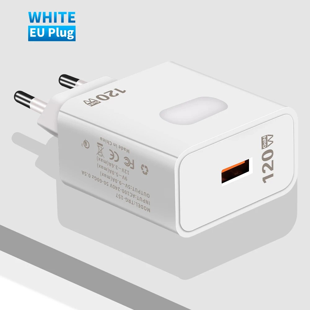 Зарядное устройство GaN 120W EU Plug Quick Charge 3.0