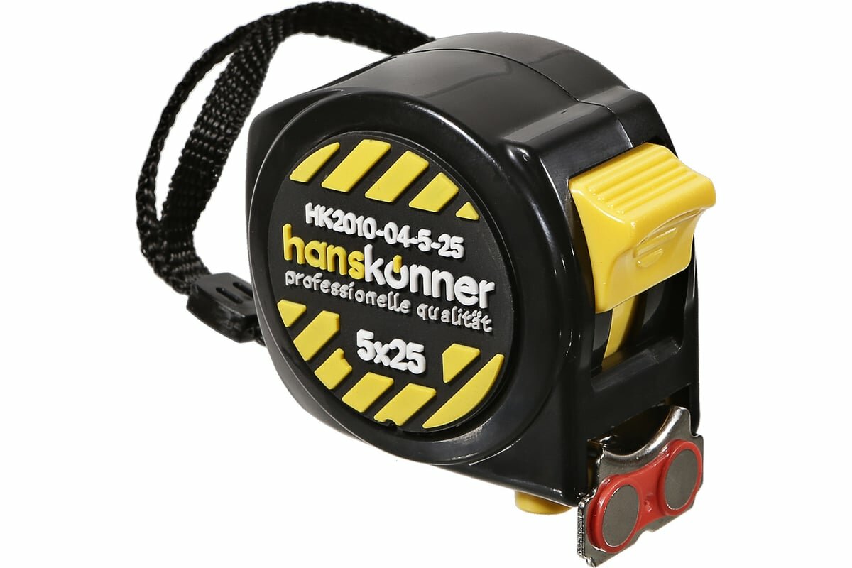 Hanskonner Рулетка 5x25, 2 стопа, HK2010-04-5-25 для строительных работ с шкалой