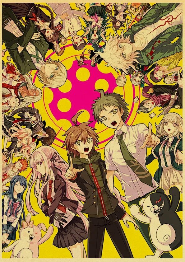 Аниме постер Danganronpa крафт-бумага lanxihaibao Розовый, Q006, 42X30CM