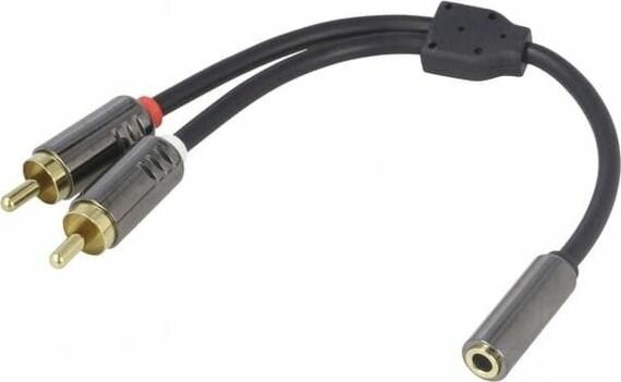 Адаптер 4CM HQ-1/2-0.20 Адаптер Aux RCA позолота Jack 3,5мм 3pin вилка вилка RCA x2 1шт