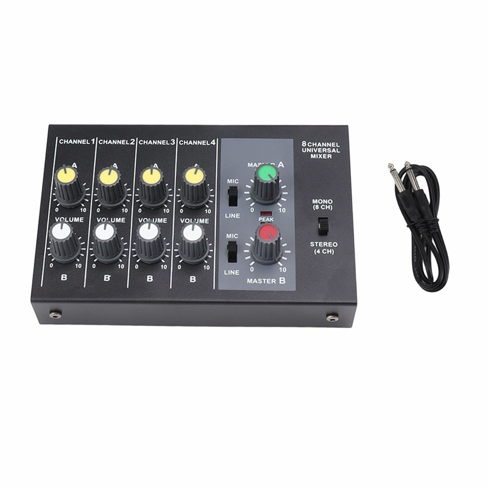 Мини-микшерный пульт с 8 входами, 2 выходами, 4 стереоканалами, 8 моноканалами, микрофонный линейный микшер для студийной сцены, небольших клубов, баров