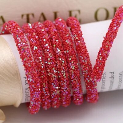Блестящие кристаллы для рукоделия 50 см Розовый, Red, 100cm