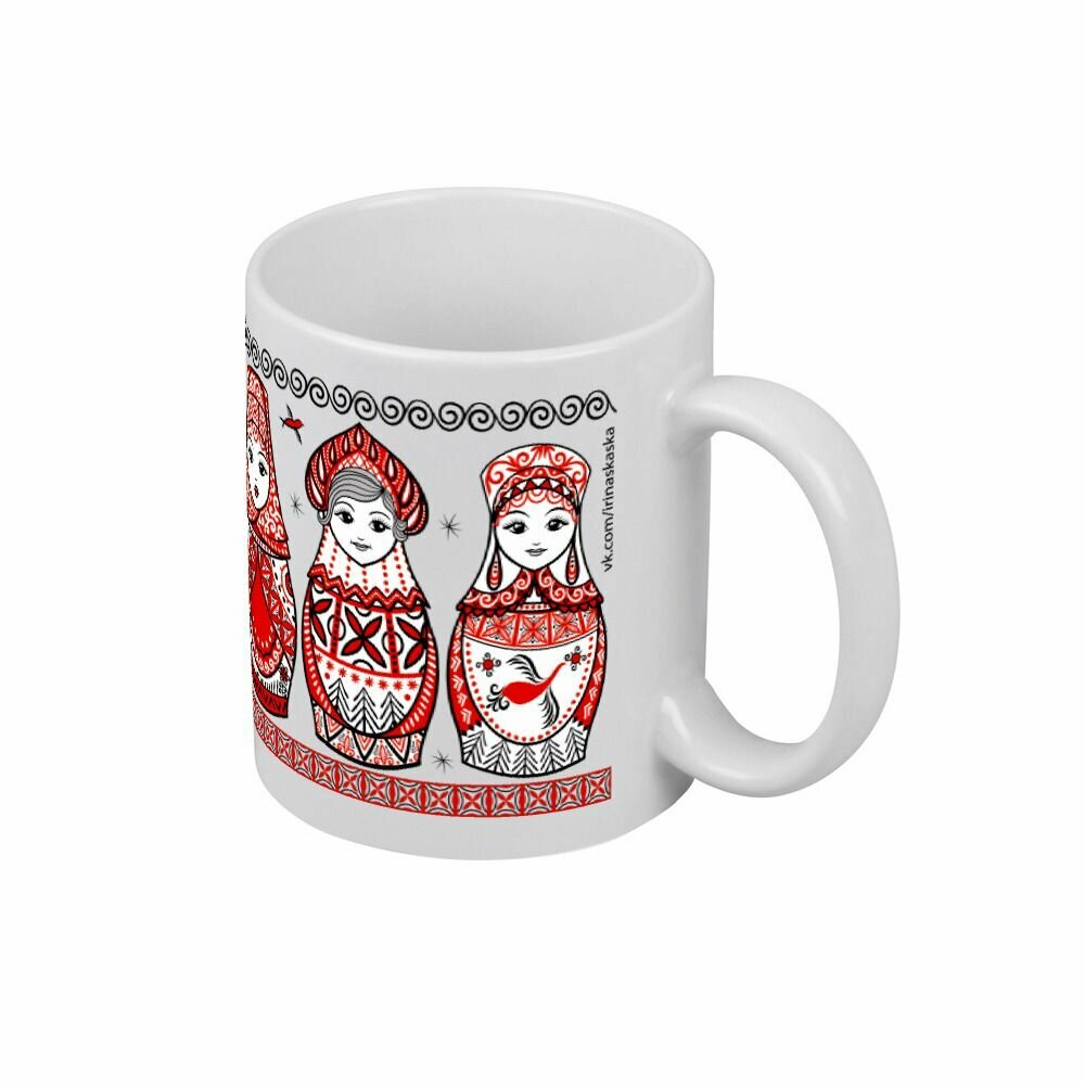 Кружка Матрешки. Мезенские мотивы.