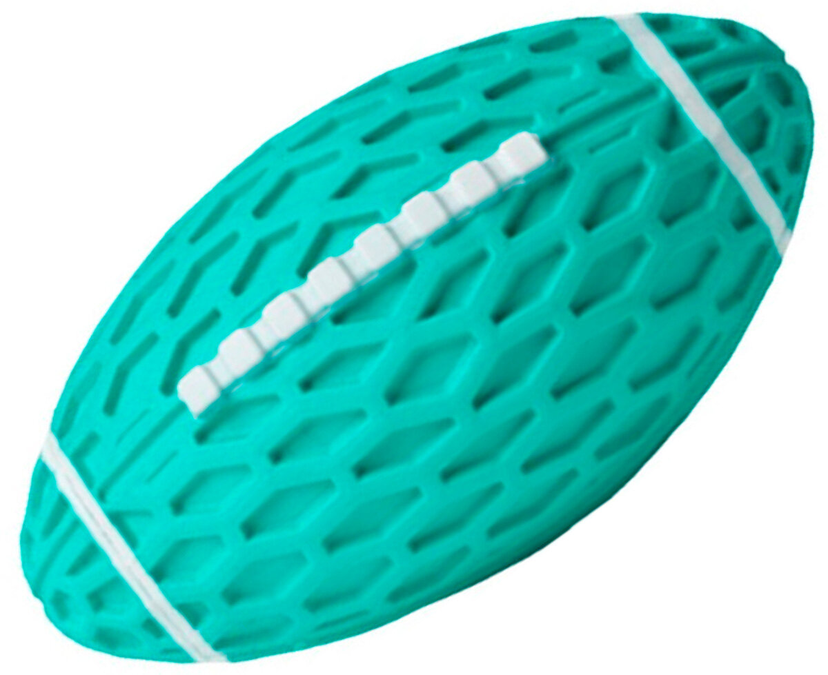Игрушка для собак Homepet Silver Series мяч регби с пищалкой каучук бирюзовый 14,5 х 8,2 х 7,9 см (1 шт)