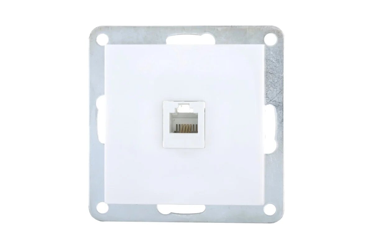 LK Studio Розетка телефонная RJ-12 с накладкой белая LK 80 845504-1 для монтажа сетей