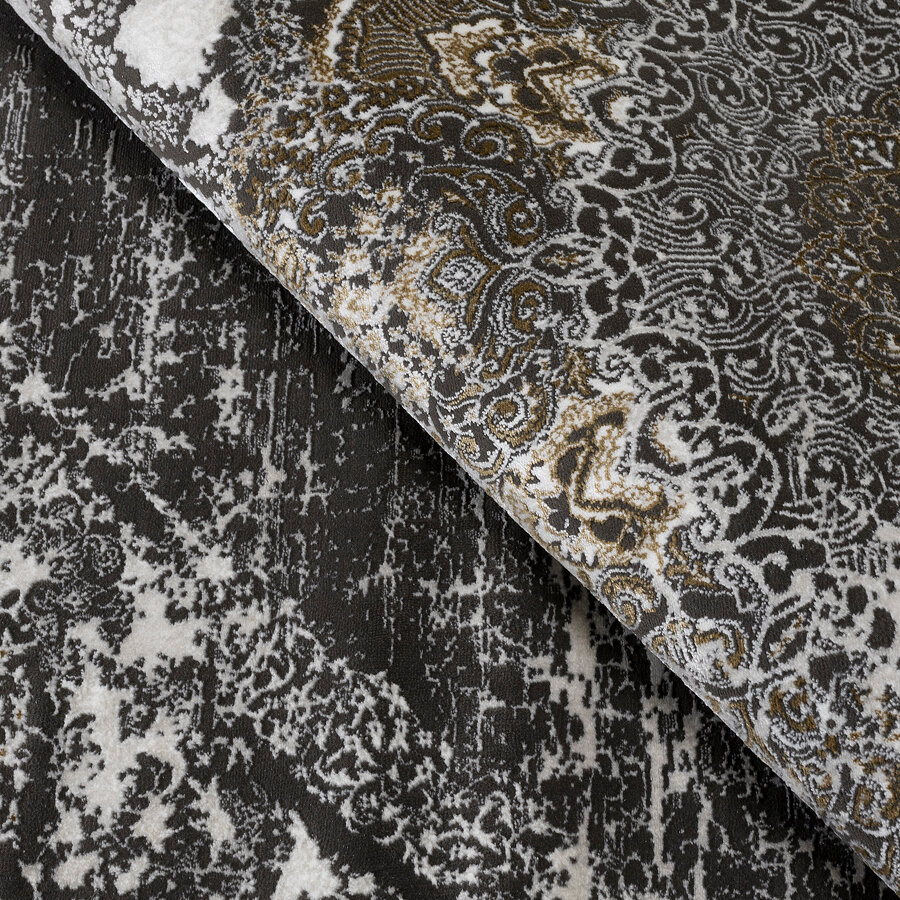 Ковер, Прямой, Серый, Белый, Золотисто-коричневый, Классический, Винтаж, на пол, в гостиную, спальню, в ассортименте (80 см. на 150 см.)