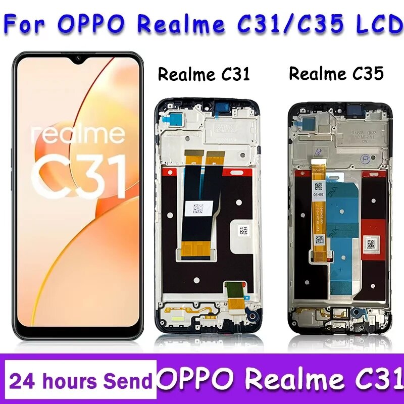 Качество AAA для OPPO Realme C31 C35 ЖК-дисплей RMX3501 RMX3511, дигитайзер сенсорной панели с рамкой для Realme C31 C35 ЖК-дисплей C35 No Frame