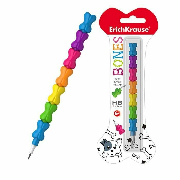 Карандаш сегментный Erich Krause "Bones" НВ, грифель d 1,7 мм, в блистере